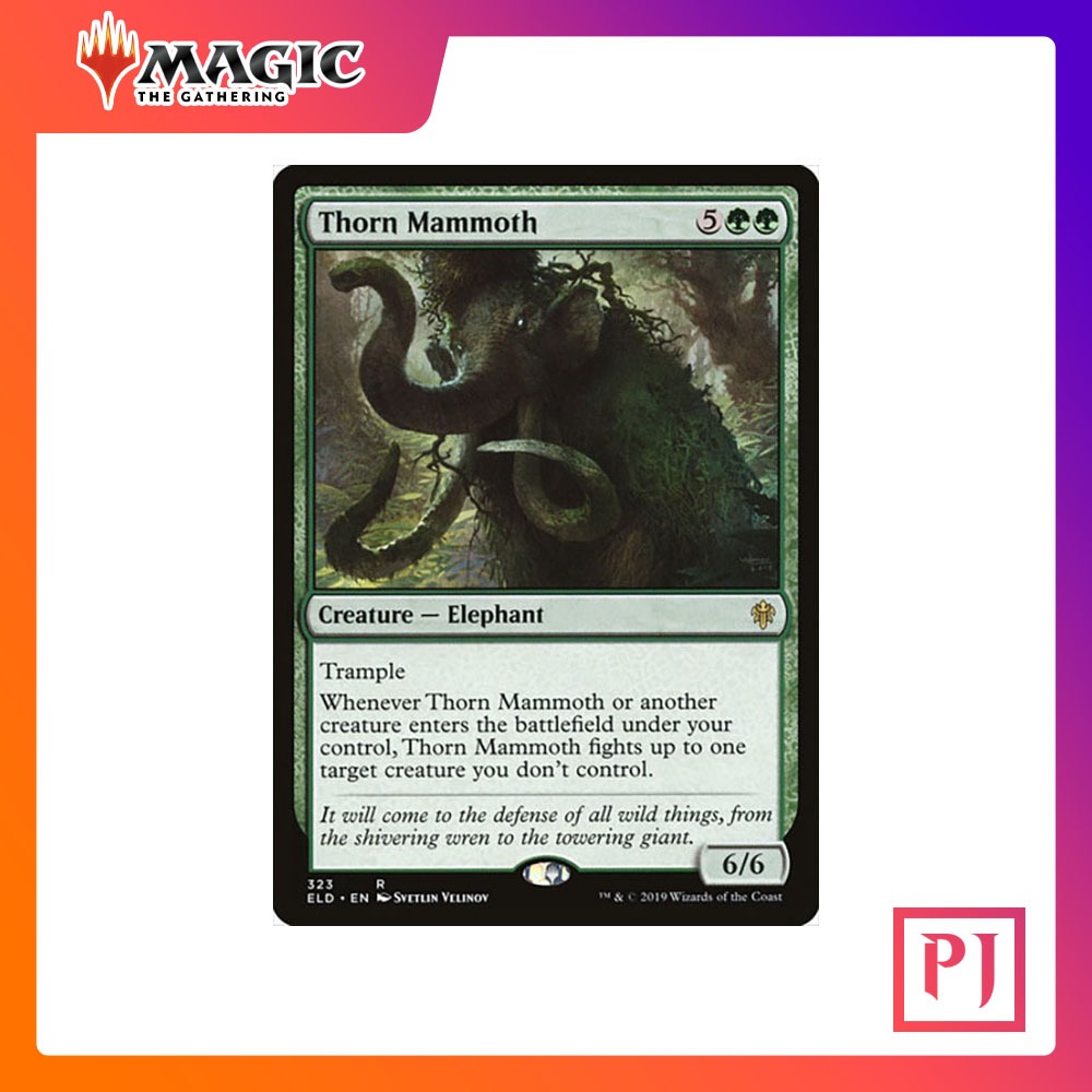 [MTG] Thorn Mammoth [ELD] [GREEN] [RARE] [NORMAL] [ENG] (การ์ดเมจิค ...