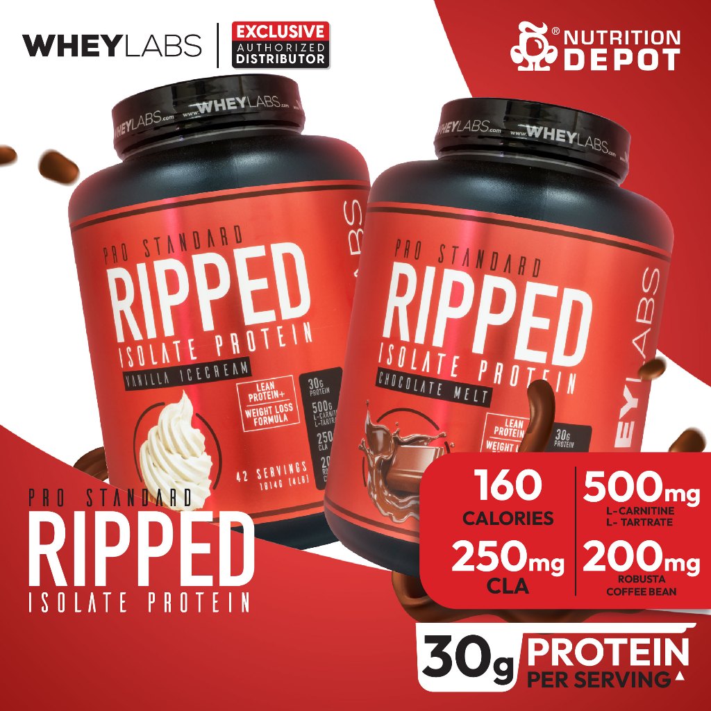 Whey Labs Ripped Isolate Whey Protein 4lbs - เวย์โปรตีนลดไขมัน เสริม ...
