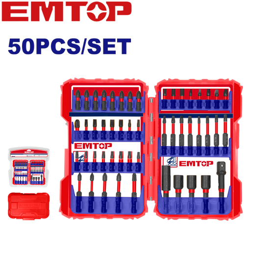 EMTOP ชุดดอกไขควงกระแทก 50 ชิ้น รุ่น ESBT05001 ( 50 Pcs impact screwdriver bits set ) | Shopee ...