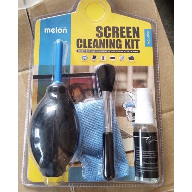Melon MLC-002 น้ำยาทำความสะอาด หน้าจอคอมพิวเตอร์,โน๊ตบุ๊ค,มือถือ พร้อมผ้าเช็ด +ที่เป่าฝุ่นมือบีบ ...