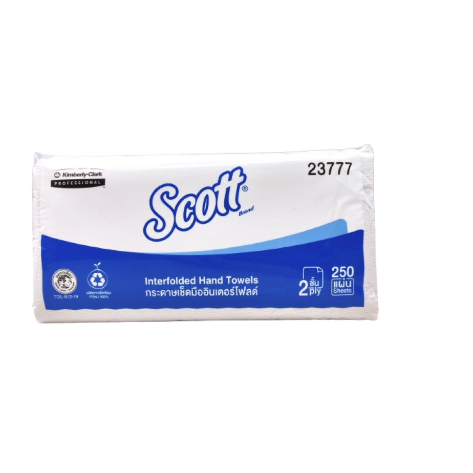 กระดาษเช็ดมือแบบแผ่นหนา 2 ชั้น SCOTT Interfold 2 Ply Hand Towel 250 ...