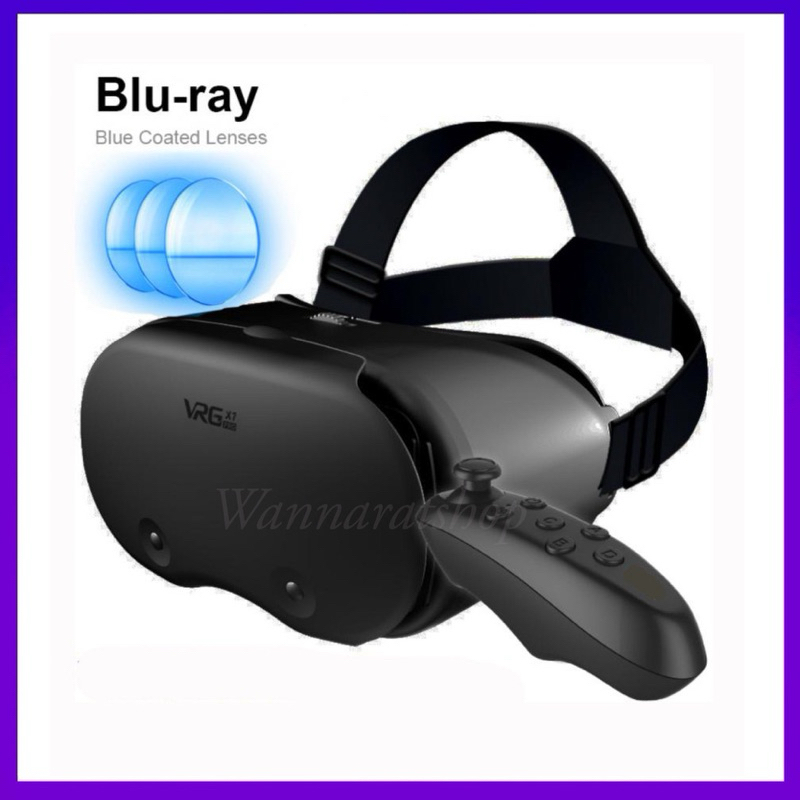 VRG Pro X7แว่น VR หมวกกันน็อคเสมือนจริงปกป้องดวงตาสีฟ้าใช้ได้กับ ...