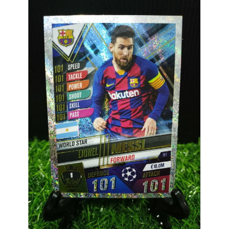 Lionel Messi Topps Match Attax 2019/2020 Silver World Star Forward Rare ...