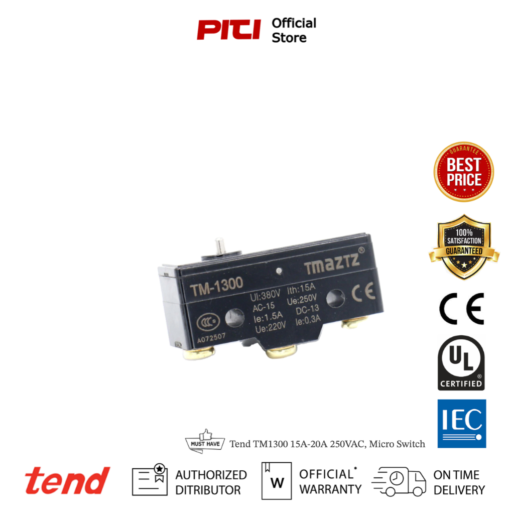 Tend TM1300 15A-20A 250VAC, Micro Switch | Shopee Thailand