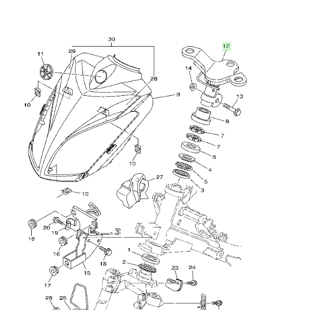 5YWF346100 เหล็กรองแฮนด์ X-1 JT-110 แท้ YAMAHA 5YW-F3461-00 | Shopee Thailand
