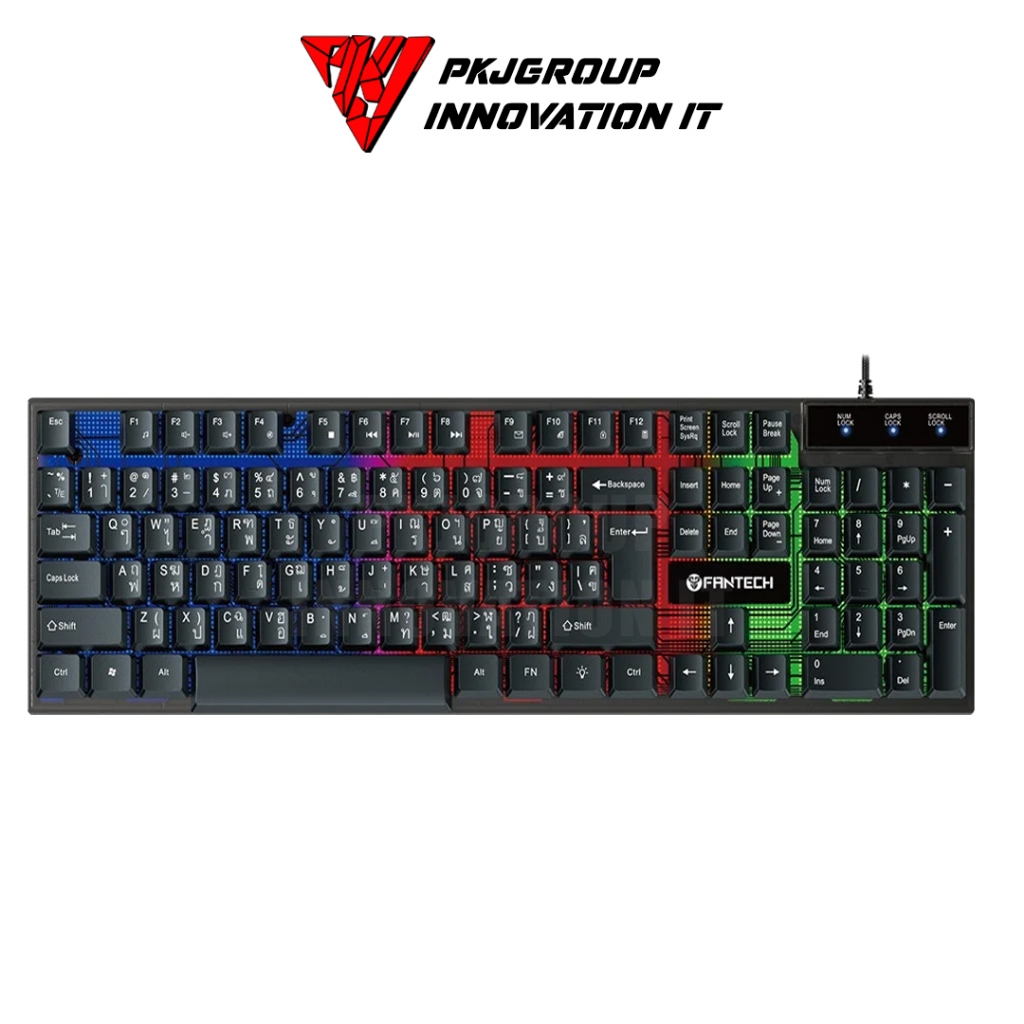 คีย์บอร์ดเกมมิ่ง Fantech K514 มีไฟสวยๆ ปรับได้หลายแบบ | Shopee Thailand