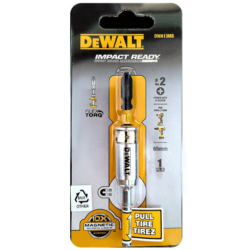 DEWALT ดอกไขควง รุ่น DWA13MS ( พร้อมปลอกแม่เหล็ก ) 65 มม. ของแท้100% ...