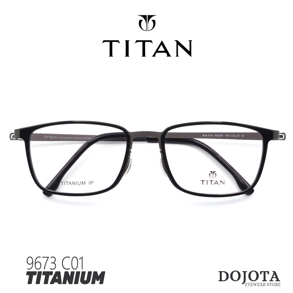 กรอบแว่นตาไทเทเนี่ยม TITAN รุ่น 9673 ทรงเหลี่ยม สำหรับรูปหน้าใหญ่ ...