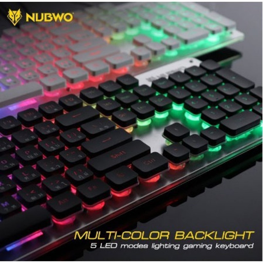Nubwo Gaming Keyboard Fortune NK-32 คีบอร์ดเกมมิ่ง ไฟรุ้ง7สี (คีบอร์ดภาษาไทย) | Shopee Thailand