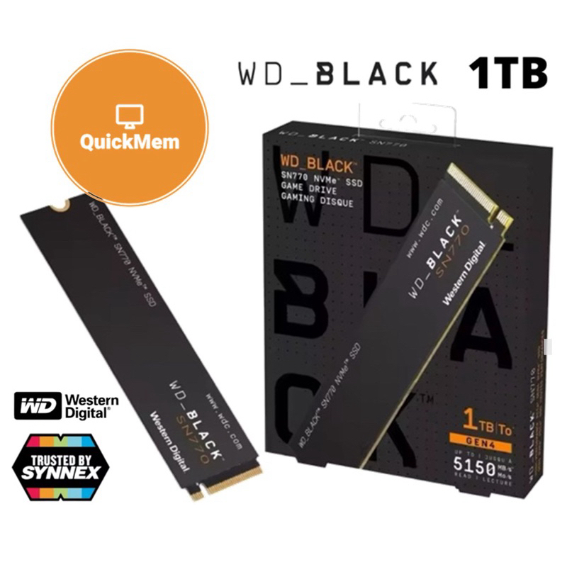 Western Digital BLACK SN770 1TB M.2 2280 Nvme Gen4 (WDS100T3X0E) ประกันSYNNEX | Shopee Thailand