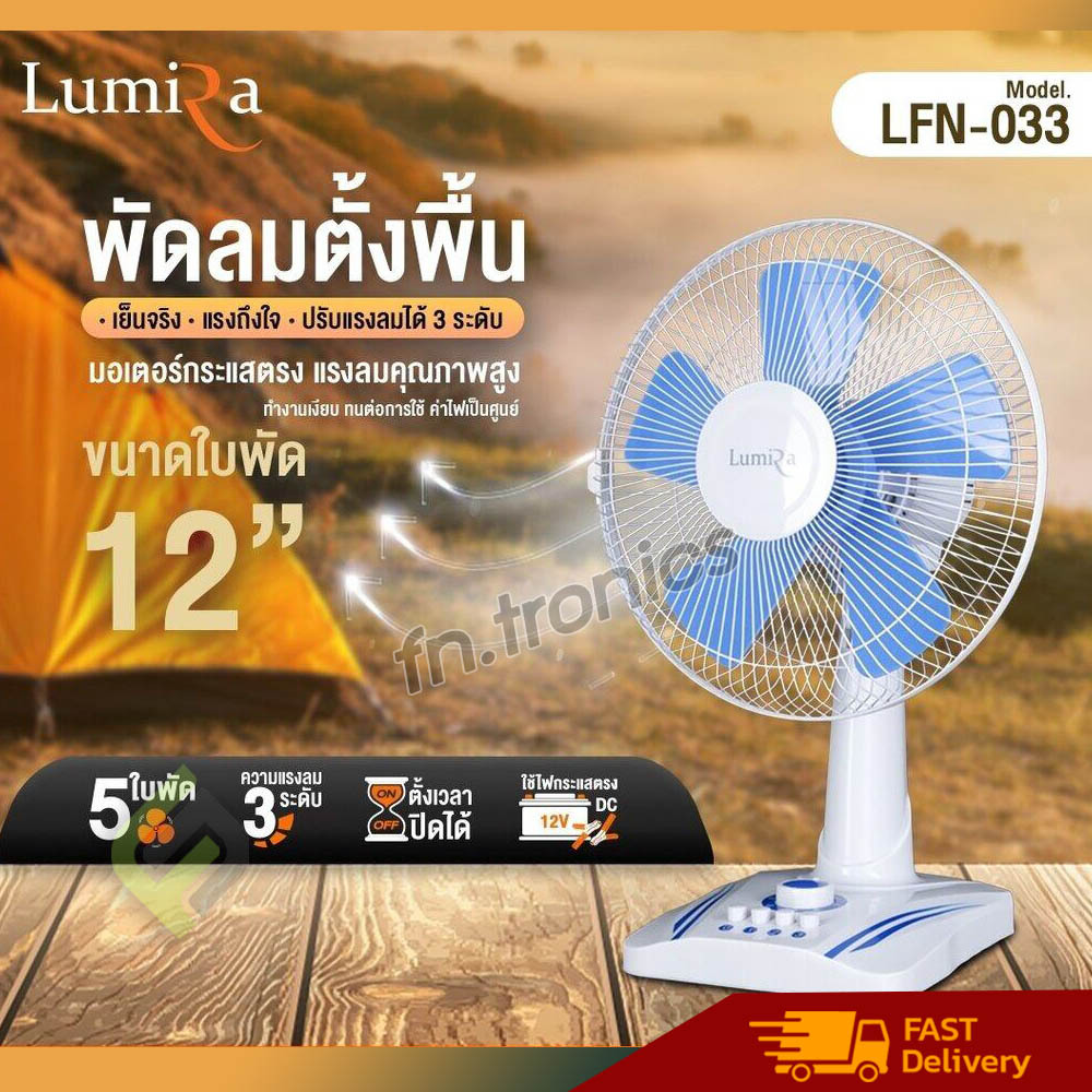 ส่งถูก!! พัดลมโซล่าเซลล์ DC 12V 16 นิ้ว (มีปุ่มตั้งเวลา) Muller/Lumila ...