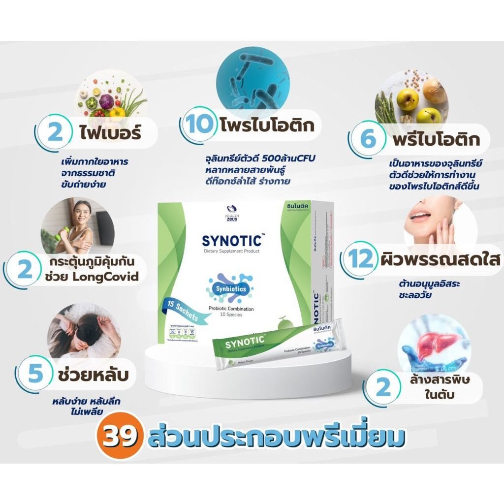 Synotic ซินโนติค อารหารเสริมปรับสมดุลลำใส้ ด้วย Prebiotic 6 ชนิด เสริม ...