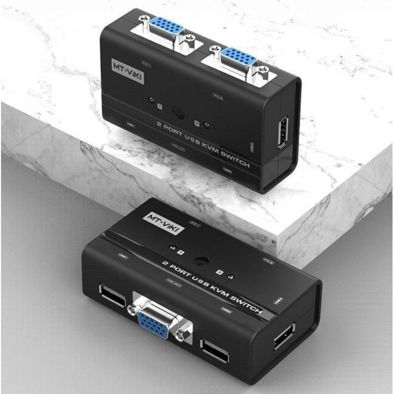KVM 2 Port 4 Port VGA KVM Switch with USB Hub พร้อมสาย 2,4เส้น | Shopee ...