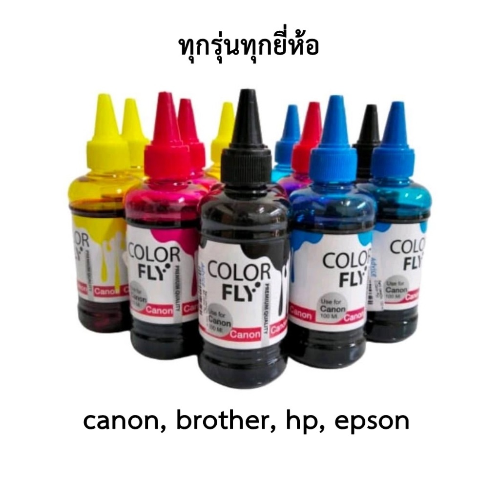 หมึก Canon HP Epson Refill Inkjet Printer Color Fly 100 ml. หมึกเติม ...
