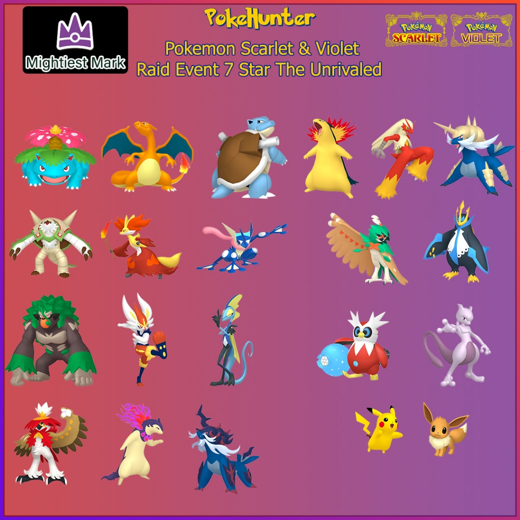 Pokemon Scarlet & Violet Raid Event 7 Star The Unrivaled (Mightiest Mark) | Shopee Thailand