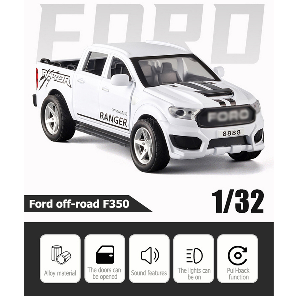 รถบรรทุกของเล่น Ford Pickup F1350 1/32 โมเดลรถ มีไฟมีเสียง ประตูเปิดได้ ...