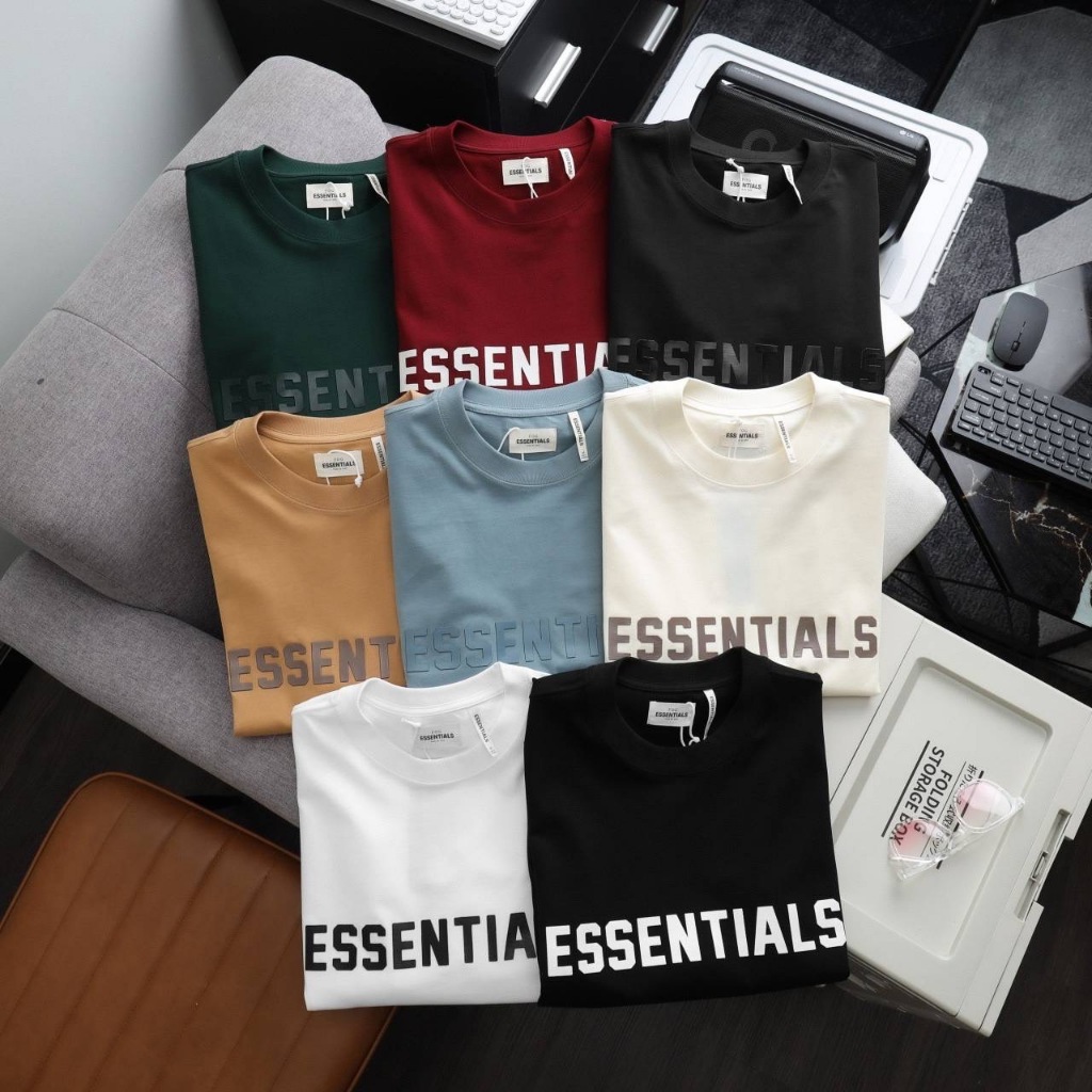 เสื้อยืด ESSENTIALS คอกลมแขนสั้นกลางอกสกรีนลาย ESSENTIALS เนื้อผ้า ...