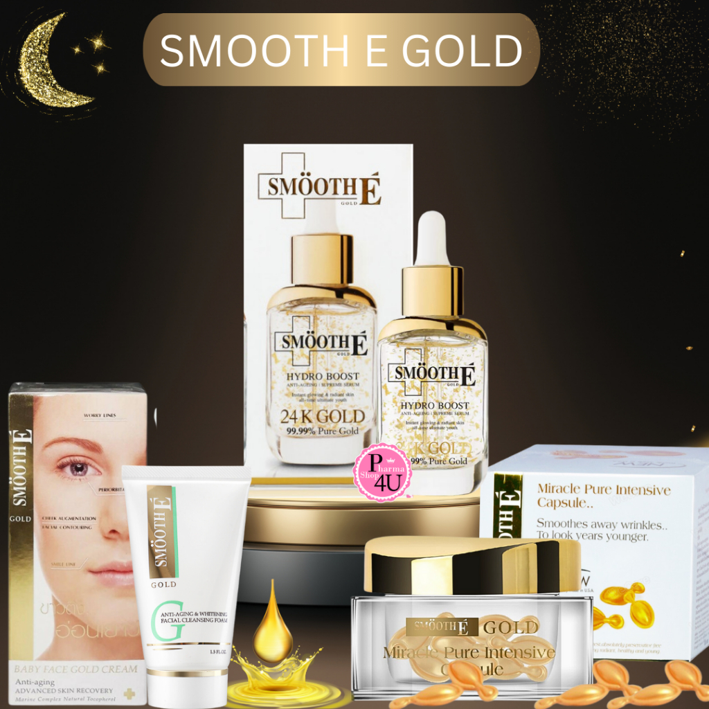 Smooth E Gold Hydro Boost Serum 24K/Smooth E Gold Foam/Gold Cream ...