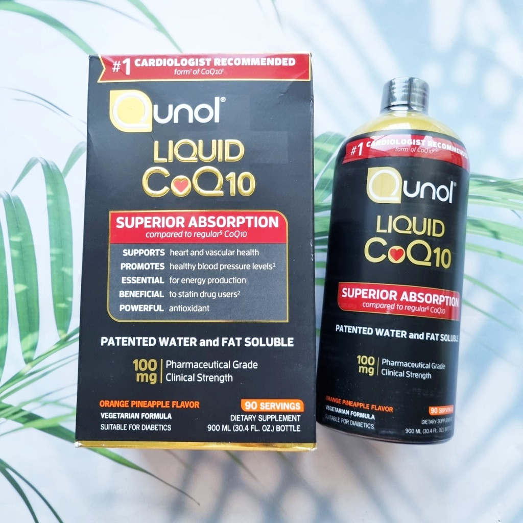 โคคิวเท็น ชนิดน้ำ Qunol® Liquid CoQ10 100mg 900mL USP Grade #1st ...