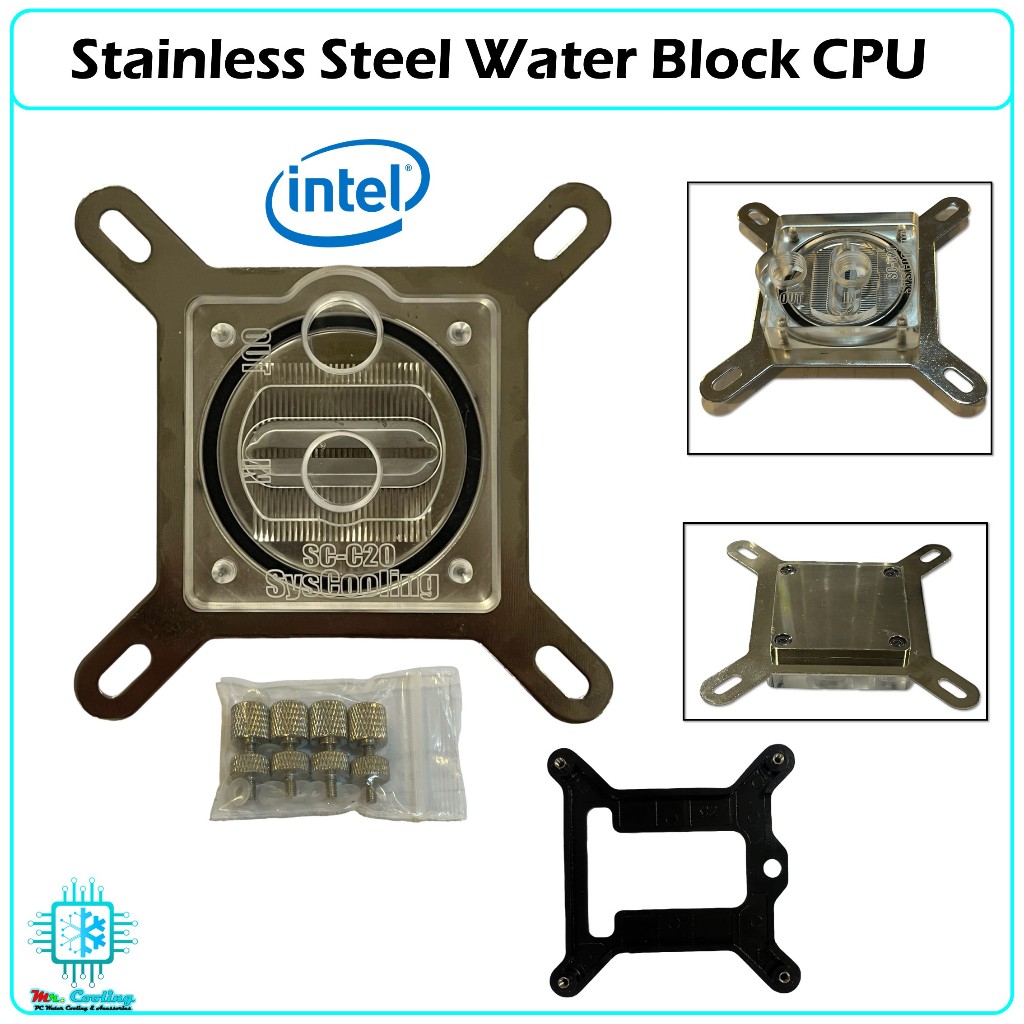บล็อกน้ำCPU สแตนเลส Stainless Steel Water Block CPU Water Cooling for ...