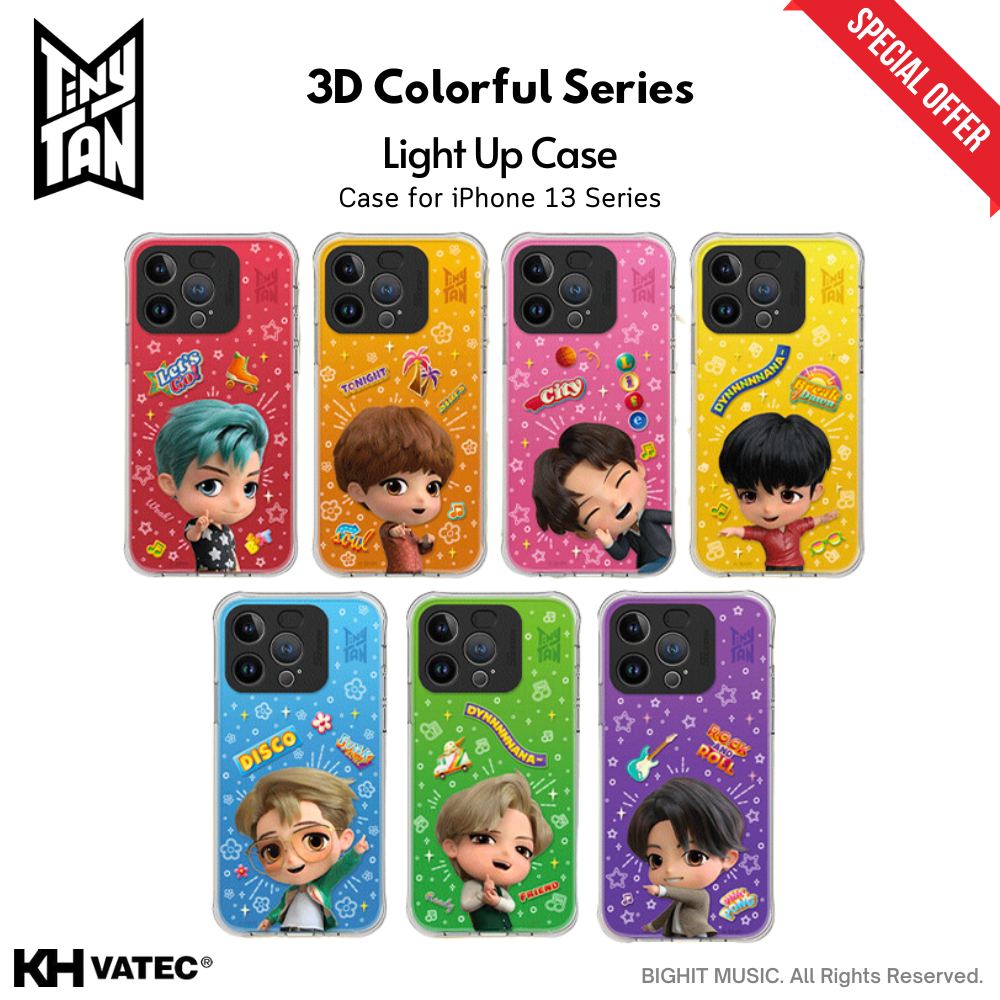[ลดล้างสต็อค] BTS x TiNyTAN LIGHT UP DYNAMITE 3D COLOURFUL CASE เคสไฟกระพริบ สำหรับ iPhone 13 ...