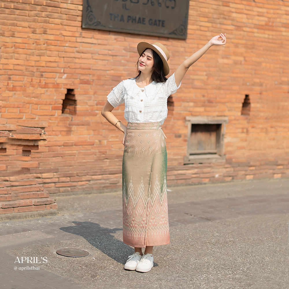 Aprils Jam Pee Skirt กระโปรง ซิ่นแบบป้ายผูก รุ่นจำปี Shopee Thailand