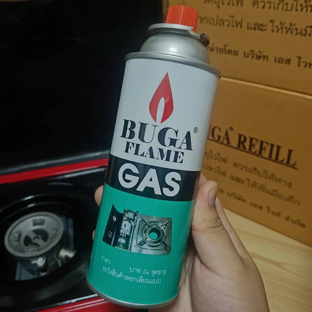 ส่งด่วนภายในวัน🔥 แก๊สกระป๋องสำหรับเตาปิคนิค Buga Gas ขวดใหญ่ 355กรัม ...