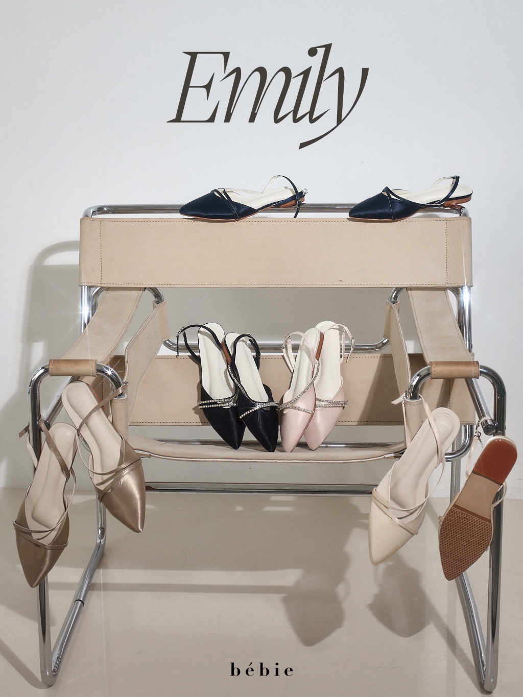 bebie - EMILY รองเท้าแตะรัดส้น ผ้าซาติน | Shopee Thailand