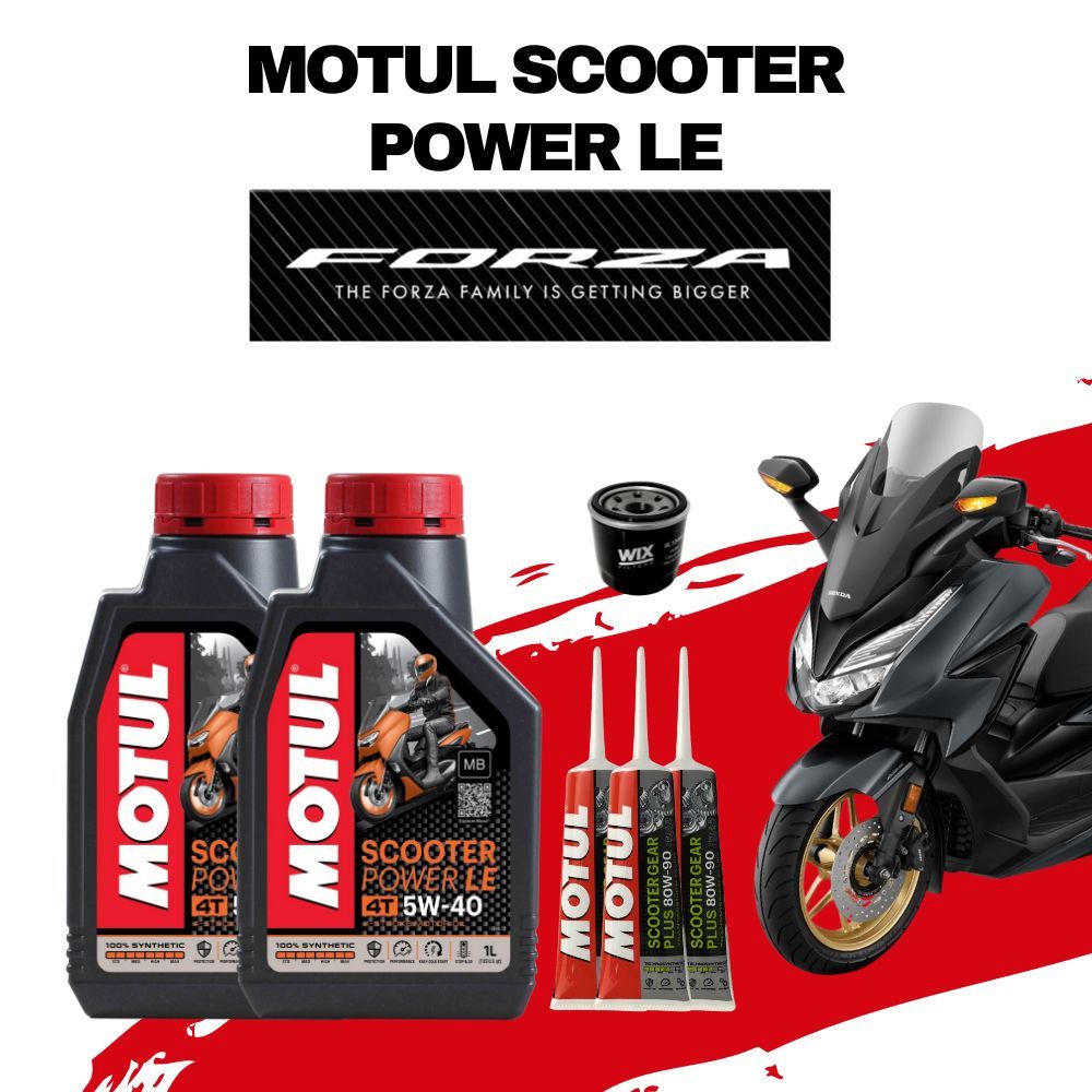 ชุดน้ำมันเครื่อง สำหรับ FORZA 300-350 > MOTUL SCOOTER 5W-40 + เฟืองท้าย ...