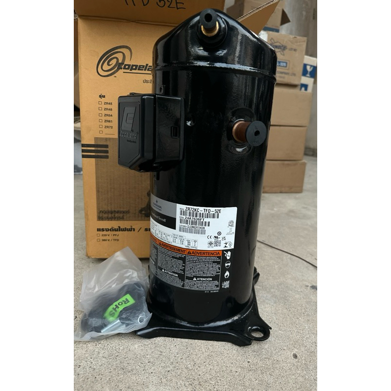 COPELAND คอมเพรสเซอร์ ZR72KC-TFD-52E ,คอมใหม่มือ1,,น้ำยาR-22,ขนาด ...