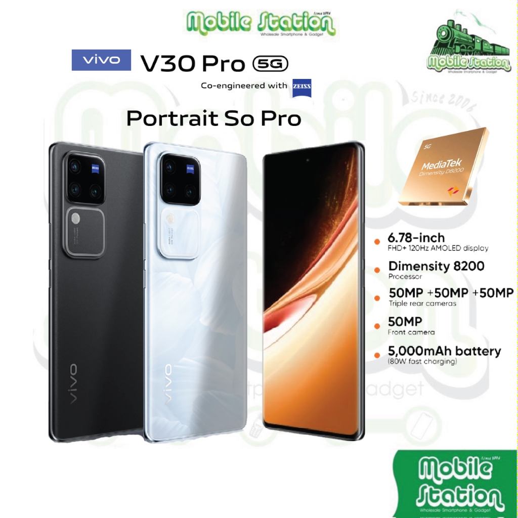 [New] Vivo V30 Pro 5G Dimensity 8200 | V30 5G Snap 7 Gen 3 จอโค้ง 3D AMOLED ขนาด 6.78" ประกัน ...