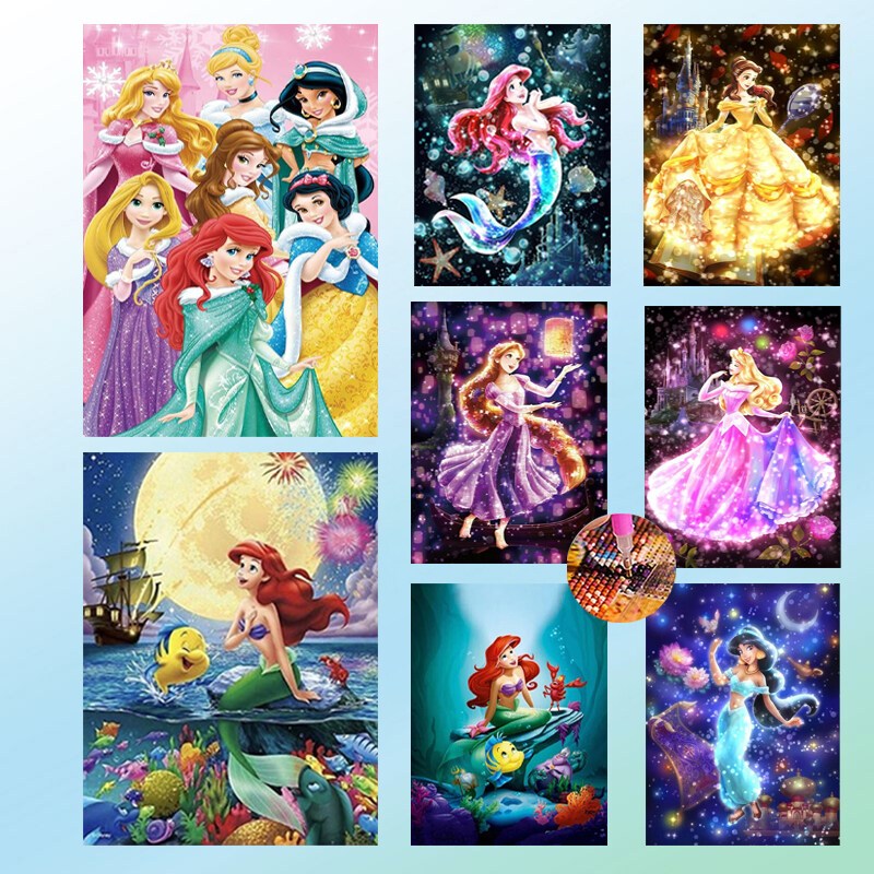 30x40 cm Diamond Painting 5D DIY รูปเจ้าหญิงดิสนี่ย์ DISNEY เจ้าหญิงดิส ...