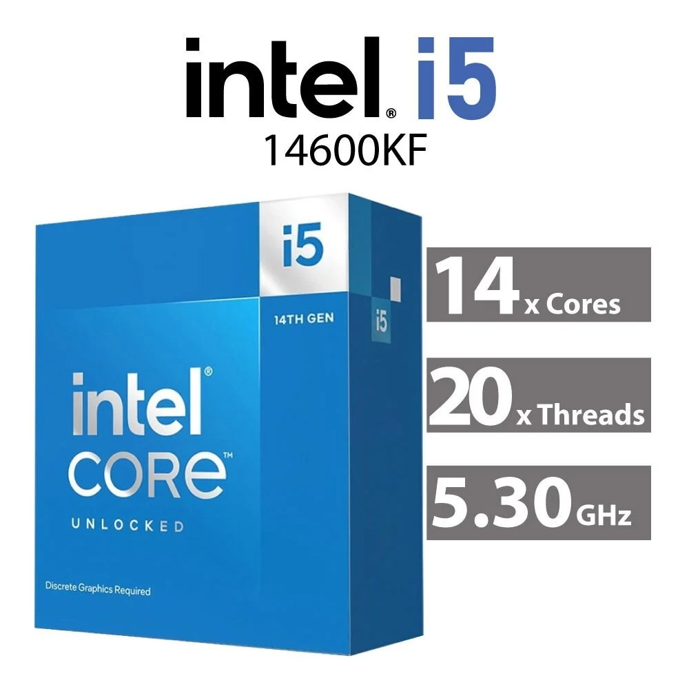 CPU (ซีพียู) INTEL CORE I5-14600KF - 14C 20T 2.6-5.3GHz (INTEL SOCKET ...