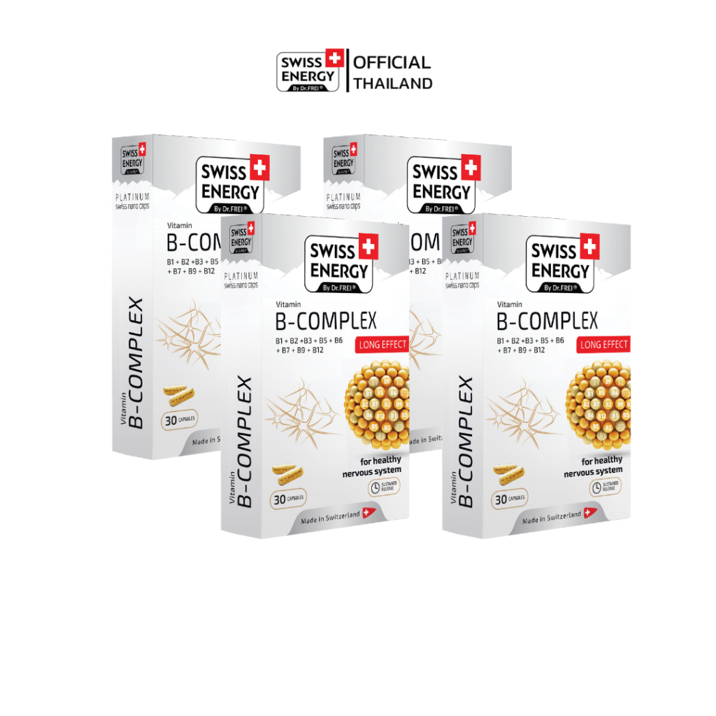 Swiss Energy B complex Sustained Release Capsule แบบแผง 4 กล่อง วิตามิ ...