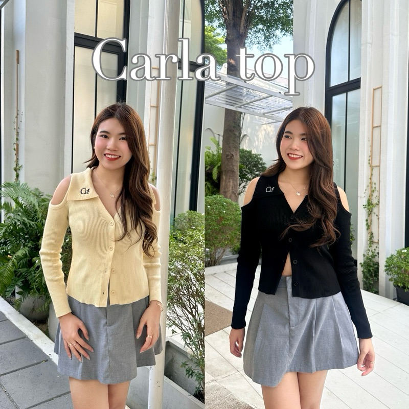 Charrr.bkk - Carla top เสื้อแขนยาวเปิดไหล่ | Shopee Thailand