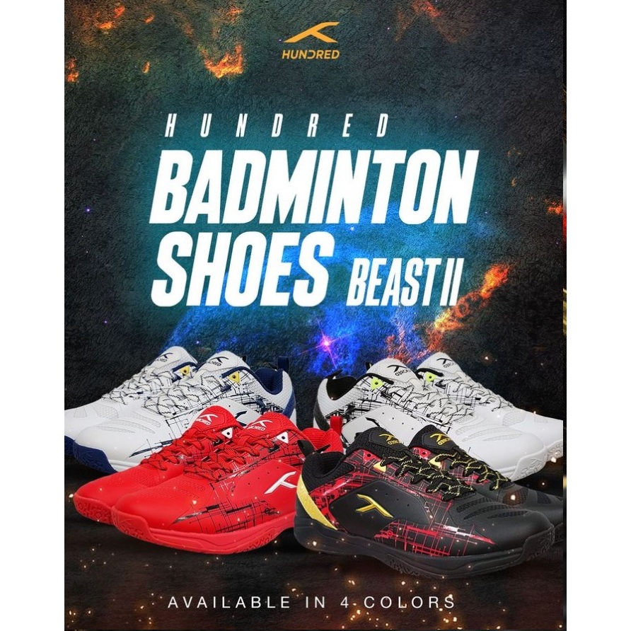 HUNDRED รองเท้าแบดมินตัน BEAST II (HBFS-3M046) BADMINTON SHOES | Shopee ...