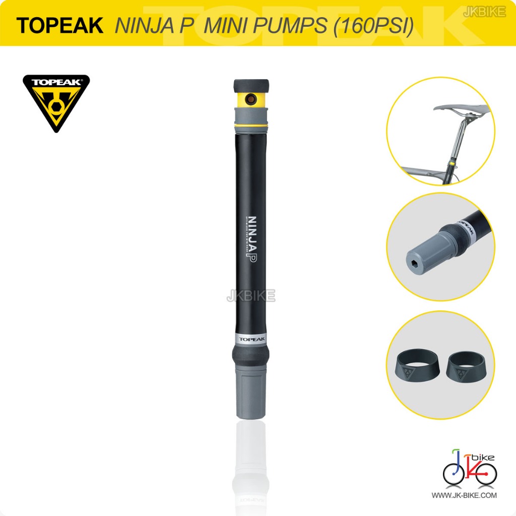สูบลมจักรยานพกพา 160 psi/ 11 bar TOPEAK NINJA P MINI PUMP | Shopee Thailand