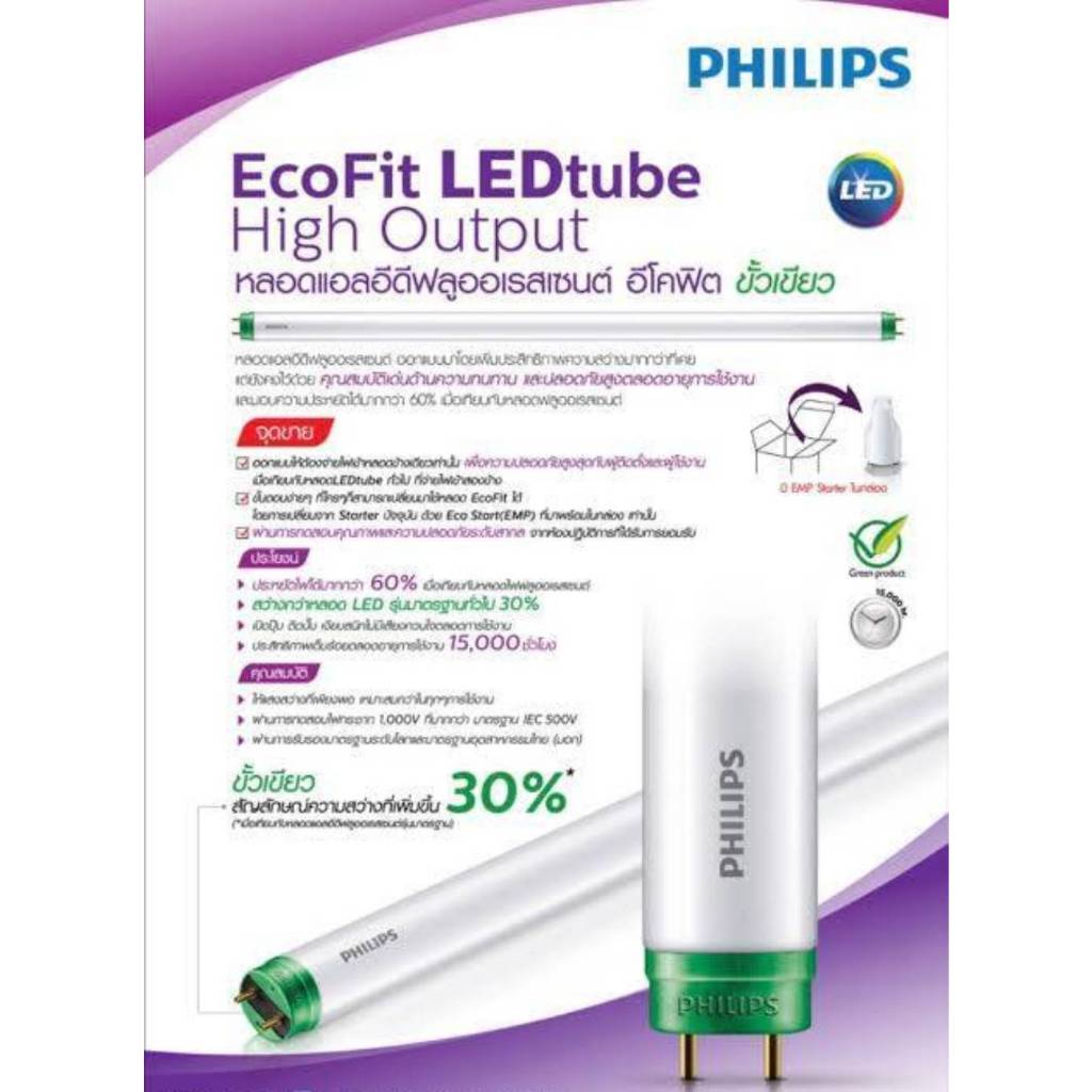 หลอด LED T8 ECOFIT 20W PHILIPS | Shopee Thailand