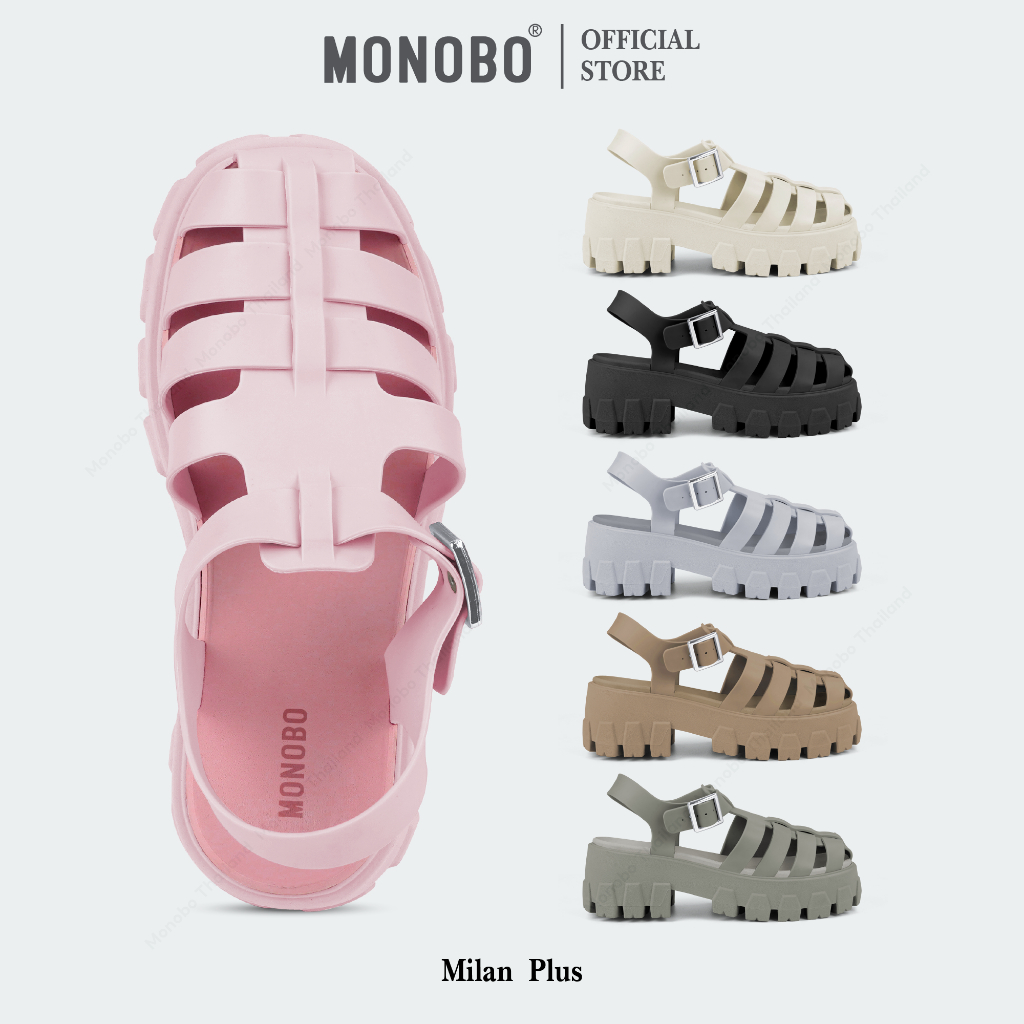 MONOBO รุ่น Milan Plus รองเท้ารัดข้อรองเท้าแฟชั่นส้นสูง ปรับแบบเข็มขัด ...