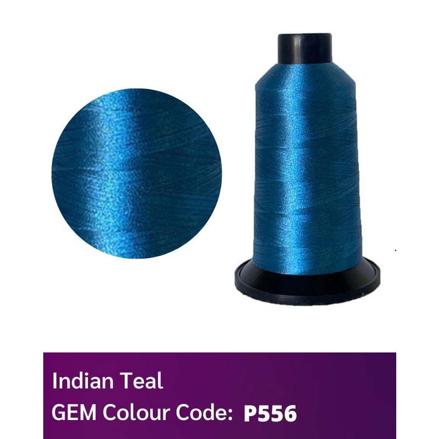 ไหมปัก GEM Embroidery Thread โทนน้ำเงิน Dark Blue ซักฟอกสีไม่ตก 3,000 ...
