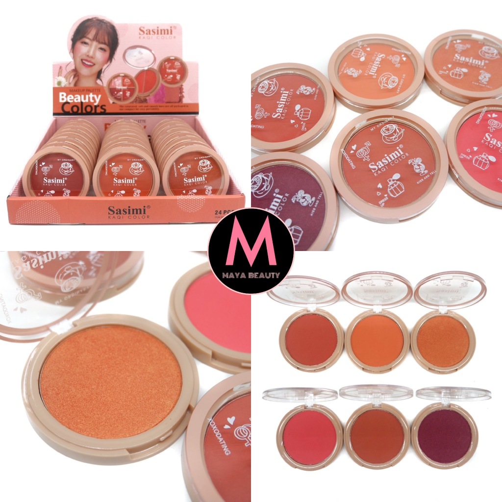 (ยกกล่อง) Sasimi Colors Blusher Palette พาเลทบลัชออน สีสันสดใส แมทต์และ ...