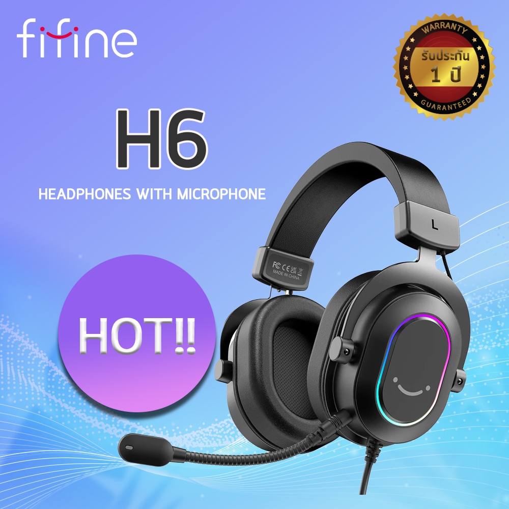 หูฟัง FIFINE H6 GAMING HEADSET FOR PC WITH MICROPHONE 7.1 หูฟัง USB ...