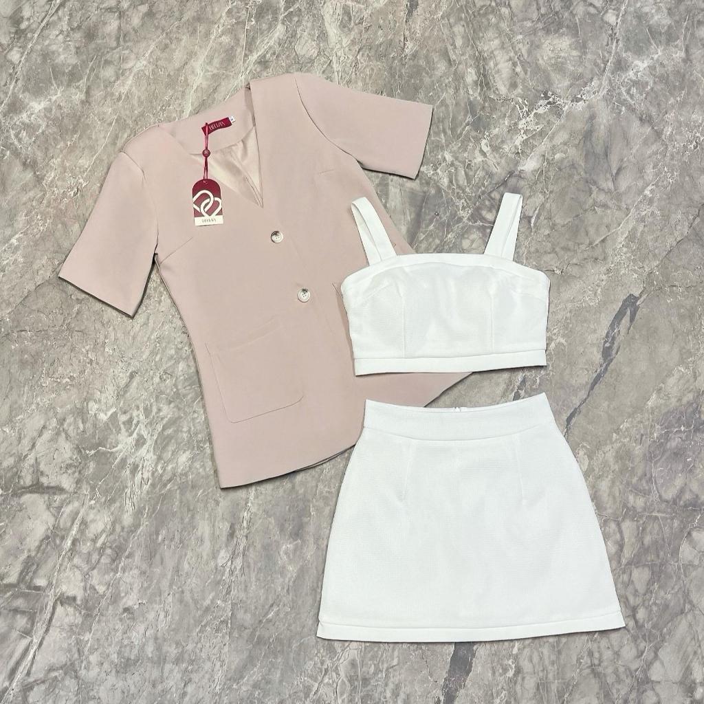 J938 BELLITA BRAND ชุดเซ็ตกระโปรง 3 ชิ้นโทนขาวเผือก | Shopee Thailand