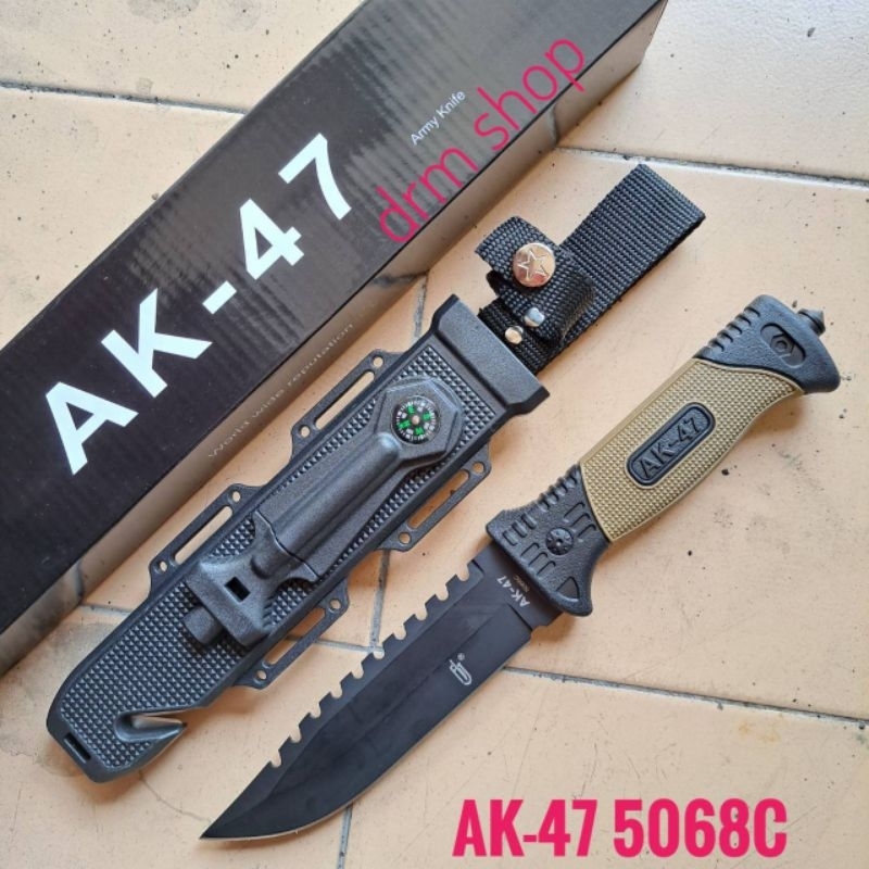 อุปกรณ์เดินป่า มีด มีดพก มีดเดินป่า มีดพกใบตาย AK-47 รุ่น 5068C ใบดำ ...