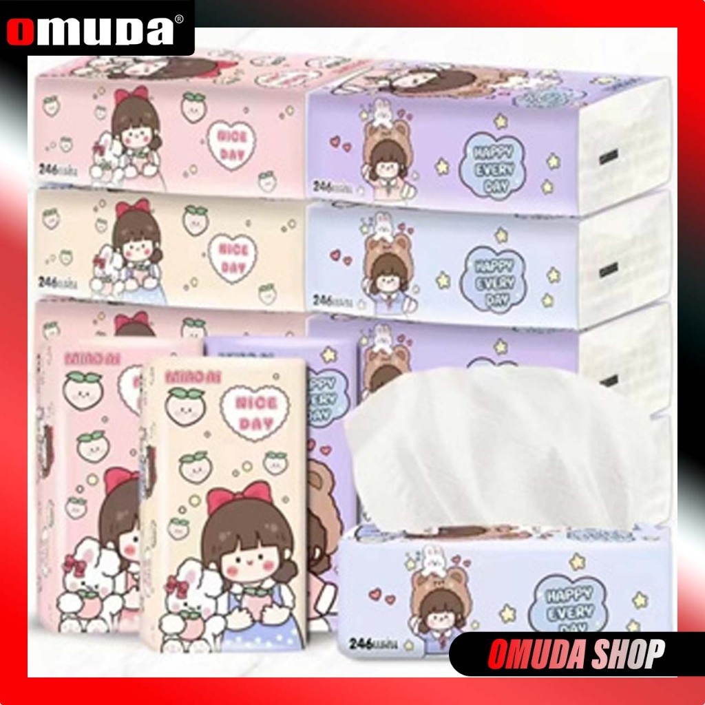 OMUDA_SHOPทิชชู่แบบยาว(ยกเเพ็ค10ห่อ) หนา 3 ชั้น (1 ห่อ/180แผ่น)คละลาย | Shopee Thailand