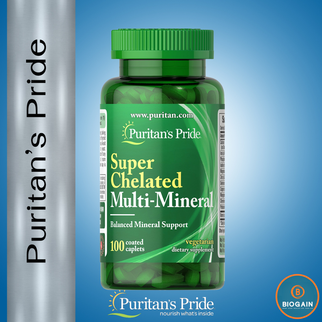 Puritan's Pride Super Chelated Multi Mineral / 100 Coated Caplets ...