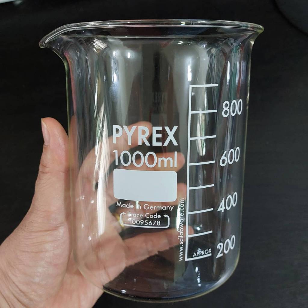บีกเกอร์แก้ว Pyrex เยอรมัน 250ml, 600ml,1000ml, 2000ml | Shopee Thailand