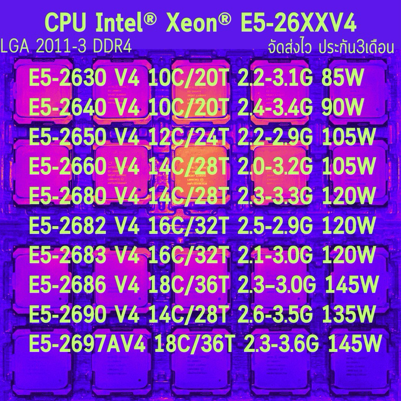 CPU Xeon E5-2630 V4/E5-2640 V4/E5-2650 V4/E5-2660 V4/E5-2680V4/E5-2682 ...