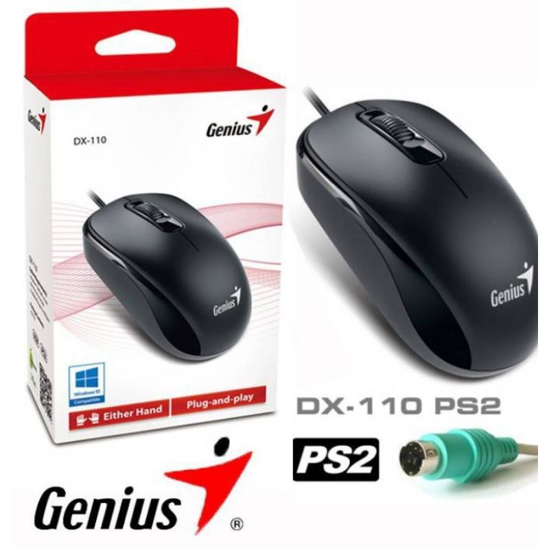 (พร้อมส่ง) Genius รุ่น DX-110 เมาส์ Mouse PS2 Optical PS/2 สีดำ Black ...