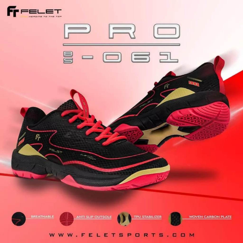 รองเท้าแบดมินตัน FELET BS 061 PRO เหมาะสำหรับหน้าเท้ากว้าง (สินค้าลิขสิทธิ์แท้ 100%) | Shopee ...